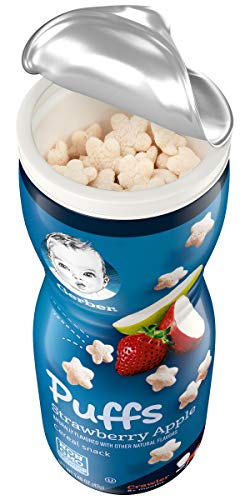 Gerber Puffs Cereal Snack Variety Pack - 1 Apple Cinnamon, 1 Blueberry, 1 Strawberry Apple - 1.48 OZ Each (Pack of 3)