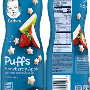 Gerber Puffs Cereal Snack Variety Pack - 1 Apple Cinnamon, 1 Blueberry, 1 Strawberry Apple - 1.48 OZ Each (Pack of 3)