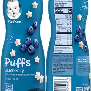 Gerber Puffs Cereal Snack Variety Pack - 1 Apple Cinnamon, 1 Blueberry, 1 Strawberry Apple - 1.48 OZ Each (Pack of 3)