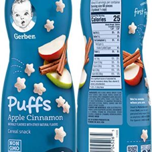 Gerber Puffs Cereal Snack Variety Pack - 1 Apple Cinnamon, 1 Blueberry, 1 Strawberry Apple - 1.48 OZ Each (Pack of 3)