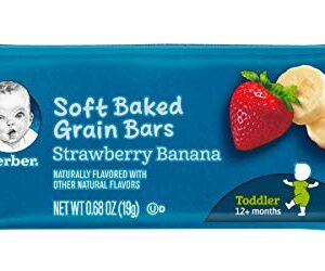 Gerber Soft Baked Grain Bars Variety Pack - 1 Box Apple Cinnamon & 1 Box Strawberry Banana - 8 Individually Wrapped Bars/Box (Pack of 2 Boxes)