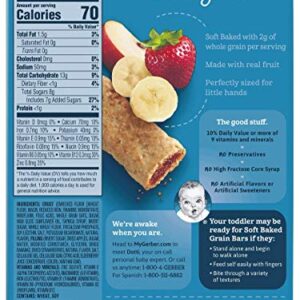 Gerber Soft Baked Grain Bars Variety Pack - 1 Box Apple Cinnamon & 1 Box Strawberry Banana - 8 Individually Wrapped Bars/Box (Pack of 2 Boxes)