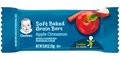 Gerber Soft Baked Grain Bars Variety Pack - 1 Box Apple Cinnamon & 1 Box Strawberry Banana - 8 Individually Wrapped Bars/Box (Pack of 2 Boxes)