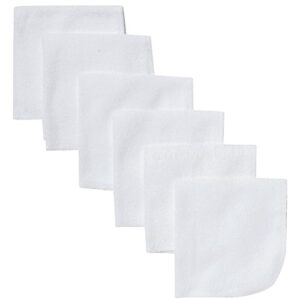 gerber washcloth, white, 6-count