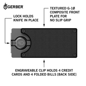 Gerber Gear 31-002521N GDC Pocket Knife Money Clip, GDC Fixed Blade Knife and Case, EDC Gear, Stainless Steel