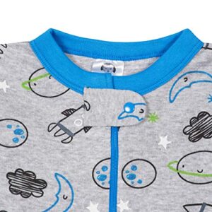 Gerber Baby Boys' 2-Pack Footed Pajamas, Space Blue, 12 Months