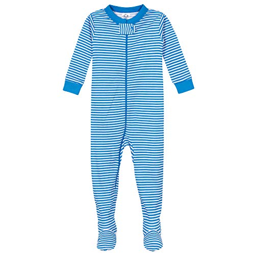 Gerber Baby Boys' 2-Pack Footed Pajamas, Space Blue, 12 Months