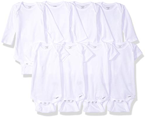 Onesies Brand Baby 8-Pack Short Mix & Match Bodysuits, White Short & Long Sleeve, 6-9 Months