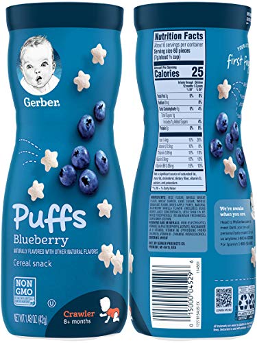 Gerber Graduates Apple Strawberry, Banana, Sweet Potato, Blueberry Puffs /pack of 4 1.48oz