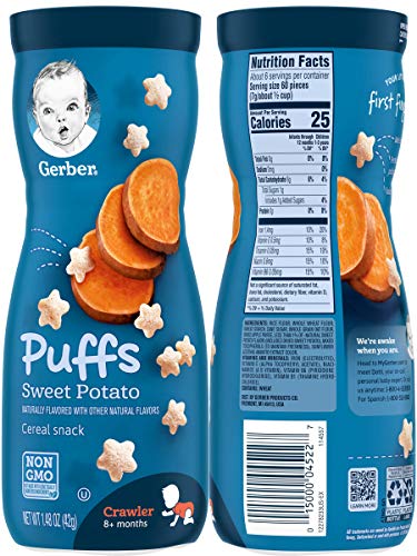 Gerber Graduates Apple Strawberry, Banana, Sweet Potato, Blueberry Puffs /pack of 4 1.48oz