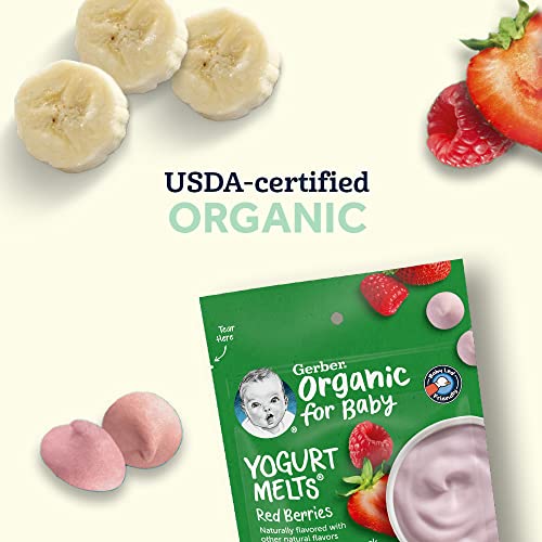 Gerber Baby Snacks Organic Yogurt Melts, Banana & Strawberry, 1 Ounce