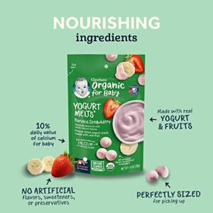 Gerber Baby Snacks Organic Yogurt Melts, Banana & Strawberry, 1 Ounce