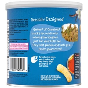 Gerber Snacks for Baby Lil’ Crunchies, Vanilla Maple, Non-GMO Baked Grain Snack with No Artificial Flavors, Baby Snacks for Crawlers, 1.48-Ounce Canister (Pack of 2)