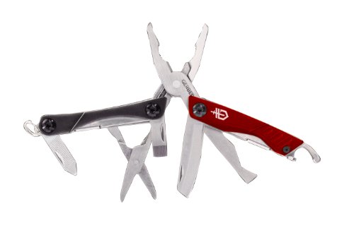 Gerber 31-001040 Dime Compact Multi-Tool, 10 Tools, Stainless, Red