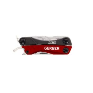 Gerber 31-001040 Dime Compact Multi-Tool, 10 Tools, Stainless, Red