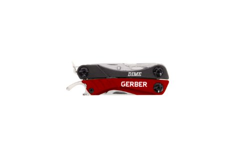 Gerber 31-001040 Dime Compact Multi-Tool, 10 Tools, Stainless, Red