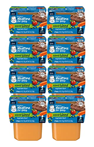 Gerber 2nd Foods, Vegetable and Beef Pureed Baby Food, 8 Ounce, (Pack of 8)