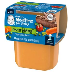 Gerber 2nd Foods, Vegetable and Beef Pureed Baby Food, 8 Ounce, (Pack of 8)