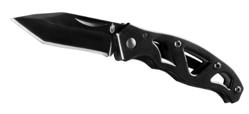 Gerber Gear 31-001729N Paraframe Mini Knife, Tanto Knife, Small Pocket Knife, EDC, Black