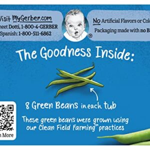 Gerber Natural for Baby 1st Foods Baby Food Tubs, Green Bean, Non-GMO & Natural Pureed Baby Food for Supported Sitters, 2 - 2 Ounce Tubs Per Pack (Pack of 4)