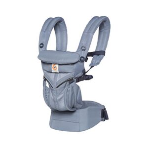 ergobaby omni 360 all-position baby carrier for newborn to toddler with lumbar support & cool air mesh (7-45 lb), oxford blue