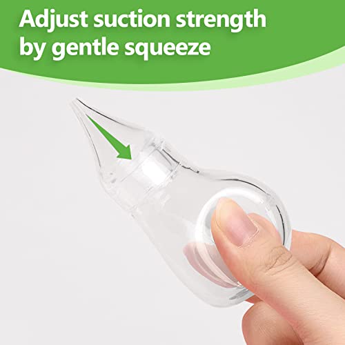 haakaa Silicone Baby Nasal Aspirator| Safe Baby Nose Cleaner| Easy-Squeeze Nose & Ear Bulb Syringe, 0m+ Newborn,Toddler -Transparent