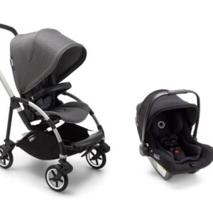 Bugaboo Bee 6 Stroller and Bugaboo Turtle Air by Nuna Car Seat - Grey Mélange - Black Turtle Air