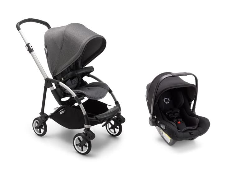 Bugaboo Bee 6 Stroller and Bugaboo Turtle Air by Nuna Car Seat - Grey Mélange - Black Turtle Air