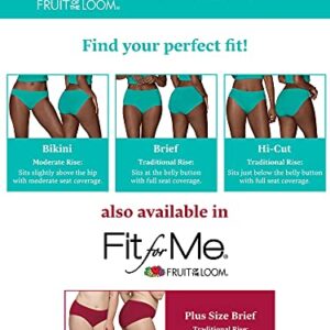 Fruit of the Loom womens Microfiber Panties (Regular & Plus Size) Underwear, Hi Cut - 12 Pack Assorted, 8 US