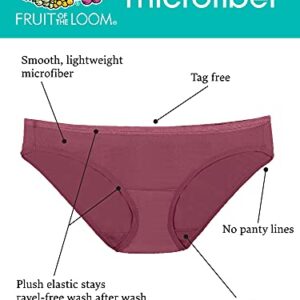 Fruit of the Loom womens Microfiber Panties (Regular & Plus Size) Underwear, Hi Cut - 12 Pack Assorted, 8 US