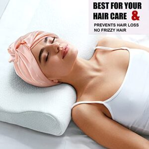 6 Pcs Silk Bonnet Silk Hair Wrap for Sleeping, Natural Silk Scrunchy Soft Silk Scrunchies Hair Sleep Silk Sleeping Bonnet for Women Hair Care Ponytail Holder (Pink, Black, Rose Gold)