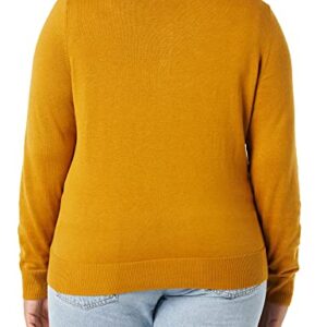 Amazon Essentials Women's Lightweight Crewneck Cardigan Sweater (Available in Plus Size), Tobacco Brown, XX-Large