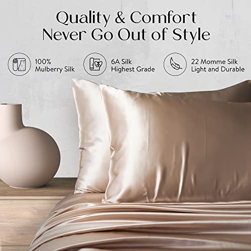 Colorado Home Co - Silk Pillowcase for Hair and Skin - Queen Size - Highest Grade 6A - Soft Acne Free - Mulberry Silk Pillow Case - Silk Slip Silk Both Sides - Off White Silk Pillowcase