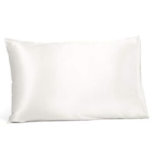 fishers finery 19mm 100% pure mulberry silk pillowcase, good housekeeping quality tested (white, s)