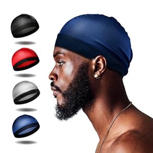 selalu 4pcs wave cap, silk stocking wave caps for 360 waves, good compression over silky durag for men, large size stain caps suitable for adult wave