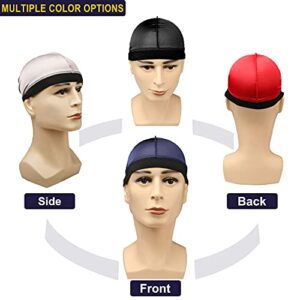 Selalu 4Pcs Wave Cap, Silk Stocking Wave Caps for 360 Waves, Good Compression Over Silky Durag for Men, Large Size Stain Caps Suitable for Adult Wave