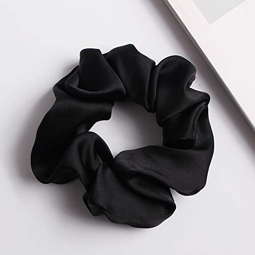 6 Pcs Satin Silk Hair Scrunchies Soft Hair Ties Fashion Hair Bands Hair Bow Ropes Hair Elastic Ponytail Holders Hair Accessories for Women and Girls (4.5 inch, Classic color)