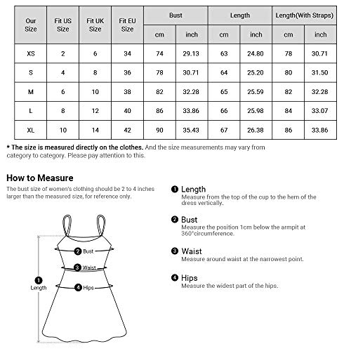 ZAFUL Women's Casual Satin Dress Spaghetti Strap Cowl Neck Slips Nightwear Side Slit Cocktail Party Silk Mini Cami Dresses (A-f White,M)