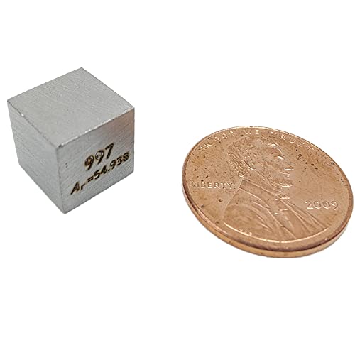 Pure Metal Manganese 10mm Density Mn 99.97% Cube for Element Collections Lab Experiment Material Hobbies Simple Substance Block Display DIY