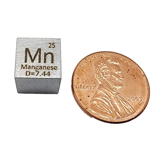 Pure Metal Manganese 10mm Density Mn 99.97% Cube for Element Collections Lab Experiment Material Hobbies Simple Substance Block Display DIY