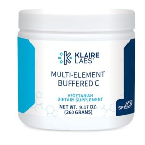 Klaire Labs Multi-Element Buffered C Powder with Quercetin Bioflavonoid & L-Glutathione to Support Immune Function & Antioxidant Protection, Hypoallergenic & Gentle on Stomach (65 Servings, 260 Grams)