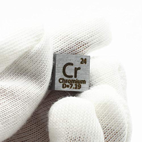 Pure Metal Chromium 10mm Density Cr Cube for Element Collections Lab Experiment Material Hobbies Simple Substance Block Display DIY