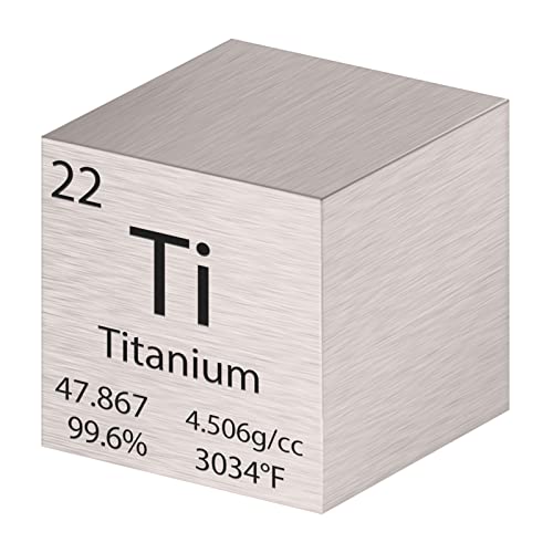 Tungsten Cube Metal Density Cubes Pure Metal High Density Element Cube for Element Collections Lab Experiment Material Hobbies Heavy Small Objects Experience(Titanium, 1 Inch)