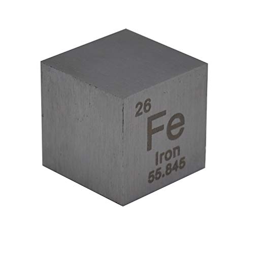 Iron Metal Density Cube 25mm 99.99% for Element Collection Lab Periodic Table Cube