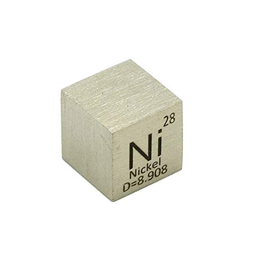 Nickel Cube 10mm Pure Ni Coin Metal for Element Collections Lab Experiment Material Hobbies Simple Substance Block Display DIY