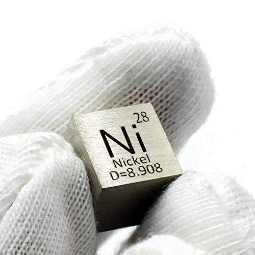 Nickel Cube 10mm Pure Ni Coin Metal for Element Collections Lab Experiment Material Hobbies Simple Substance Block Display DIY