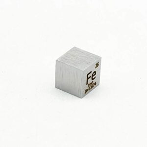 Pure Metal Iron 10mm Density Fe Cube for Element Collections Lab Experiment Material Hobbies Simple Substance Block Display DIY