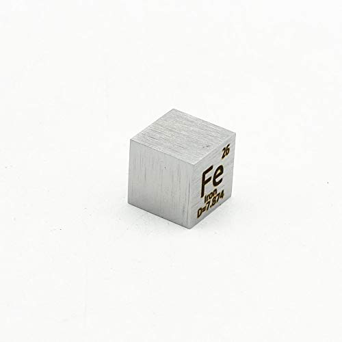 Pure Metal Iron 10mm Density Fe Cube for Element Collections Lab Experiment Material Hobbies Simple Substance Block Display DIY