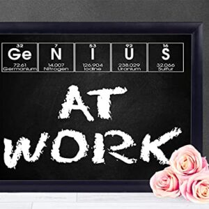 Genius At Work Periodic Table of Elements Print, 14"x11" Unframed Funny Science Poster, Chemistry Art Ideal for Science Lab, Teen Bedroom, Dorm Room or Home Decor