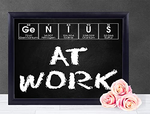 Genius At Work Periodic Table of Elements Print, 14"x11" Unframed Funny Science Poster, Chemistry Art Ideal for Science Lab, Teen Bedroom, Dorm Room or Home Decor